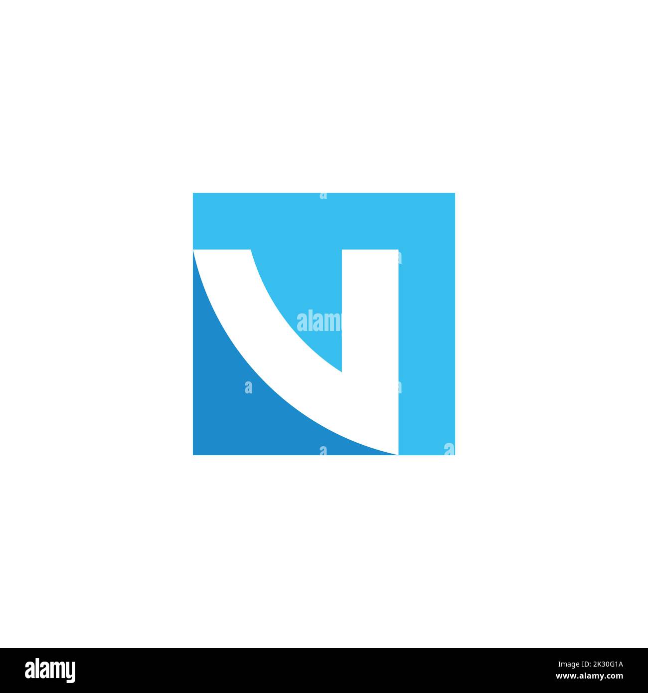 letter v square blue negative space logo vector Stock Vector Image ...