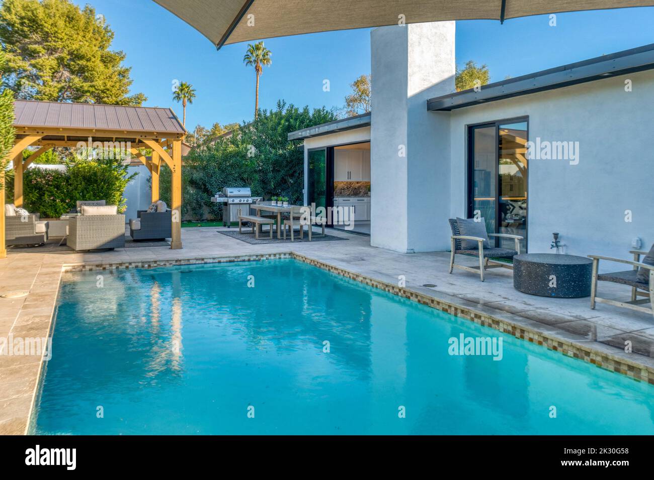 Swimming pool back of house hi-res stock photography and images - Alamy