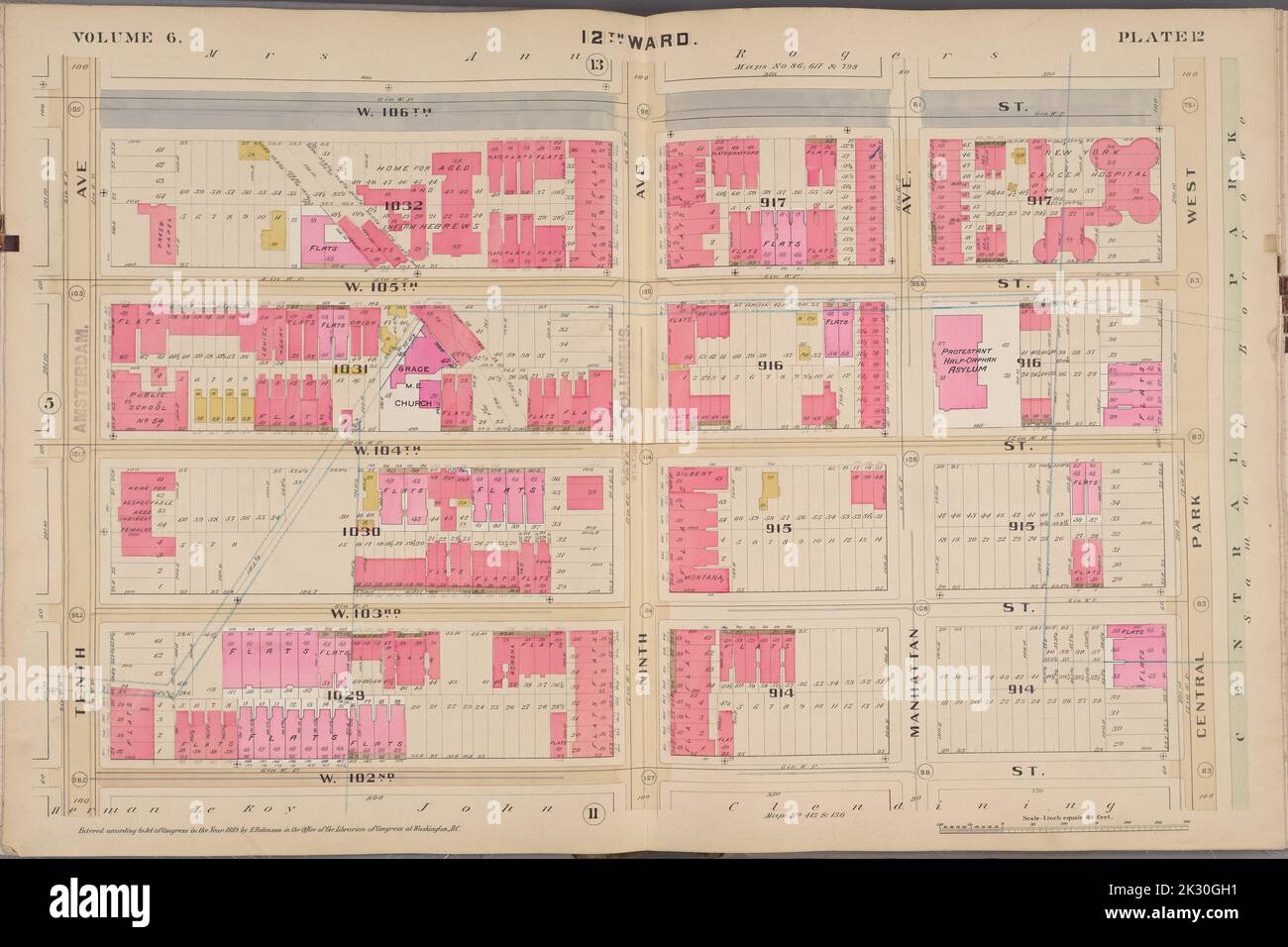 Cartographic, maps. 1889. central park hi-res stock photography and ...