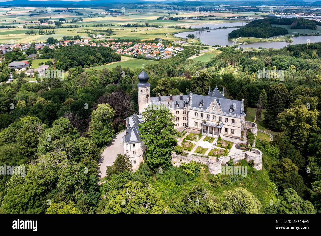 Helicopter view callenberg castle hi-res stock photography and images ...