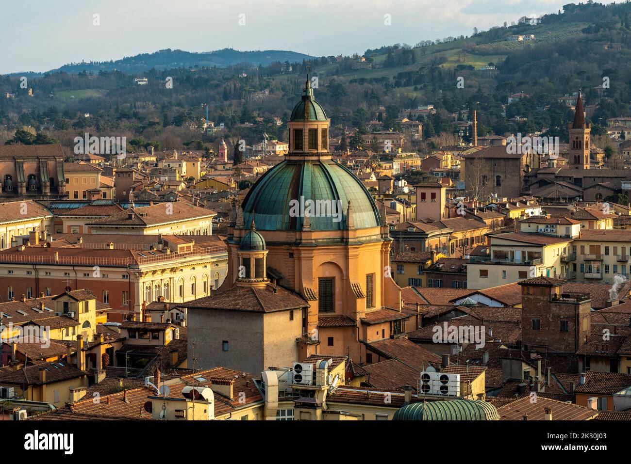 Dome sanctuary santa maria della vita surrounding old town buildings hi ...