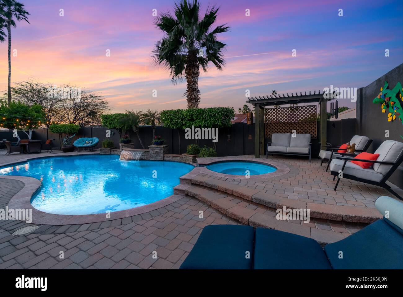 Luxury real estate in arizona with a back yard swimming pool Stock ...