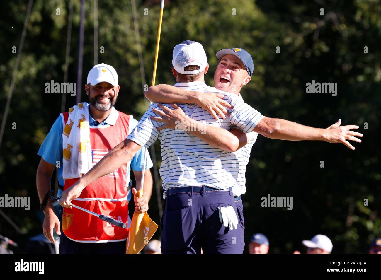 Charlotte, USA. 23rd Sep, 2022. CHARLOTTE, NC - SEPTEMBER 23: USA Presidents Cup golfer Jordan ...