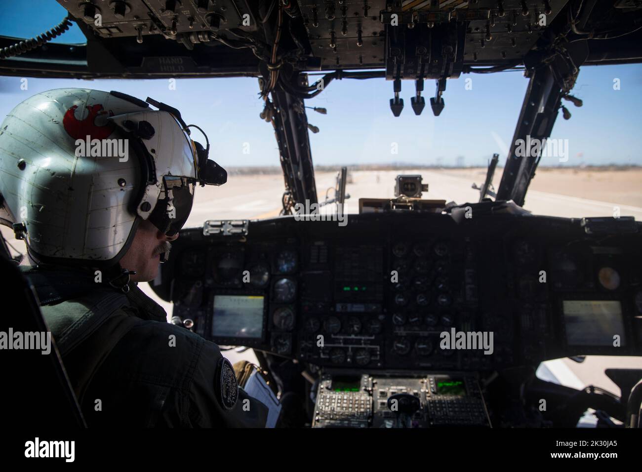 A CH-53E Super Stallion prepares before the Marine Air-Ground Task ...