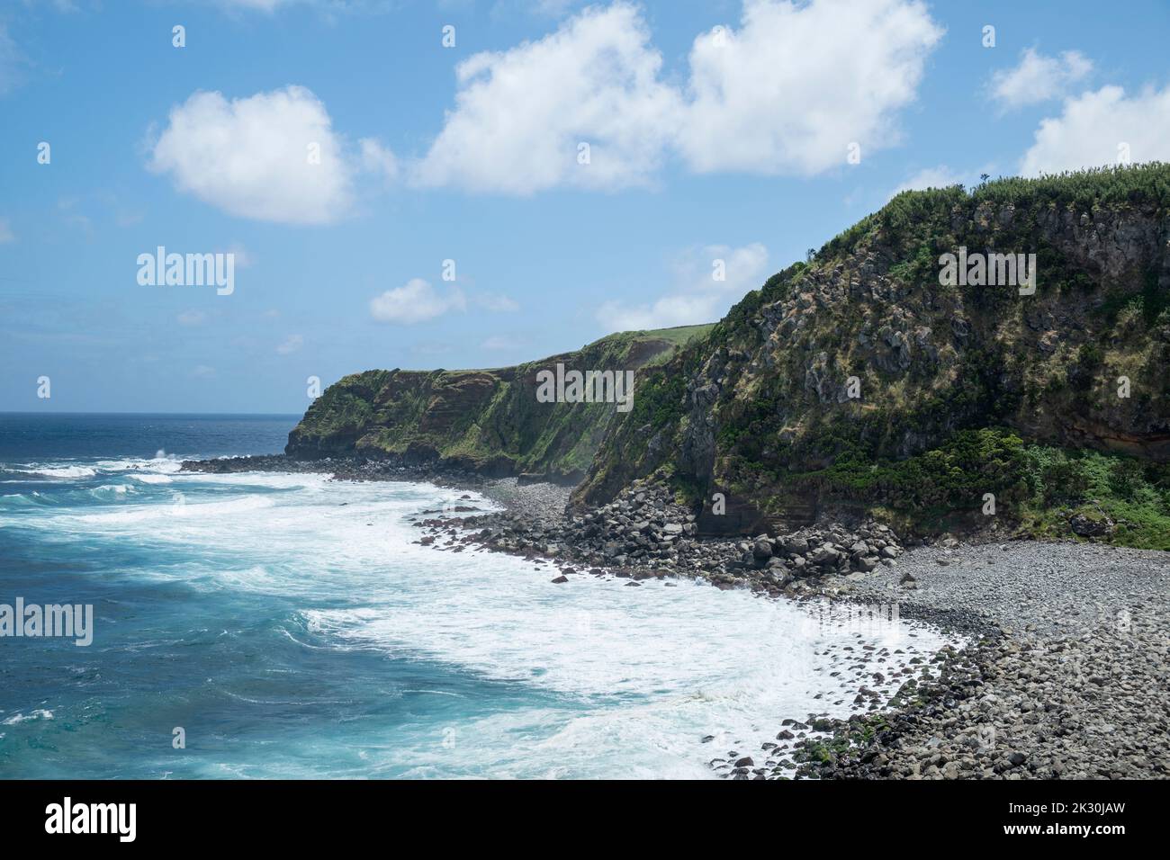 Portugal, Azores, Cliffs of Terceira Island in summer Stock Photo - Alamy