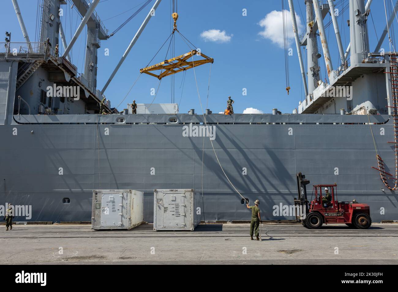 U.S. Marines with Marine Aviation Logistics Squadrons (MALS) unload ...