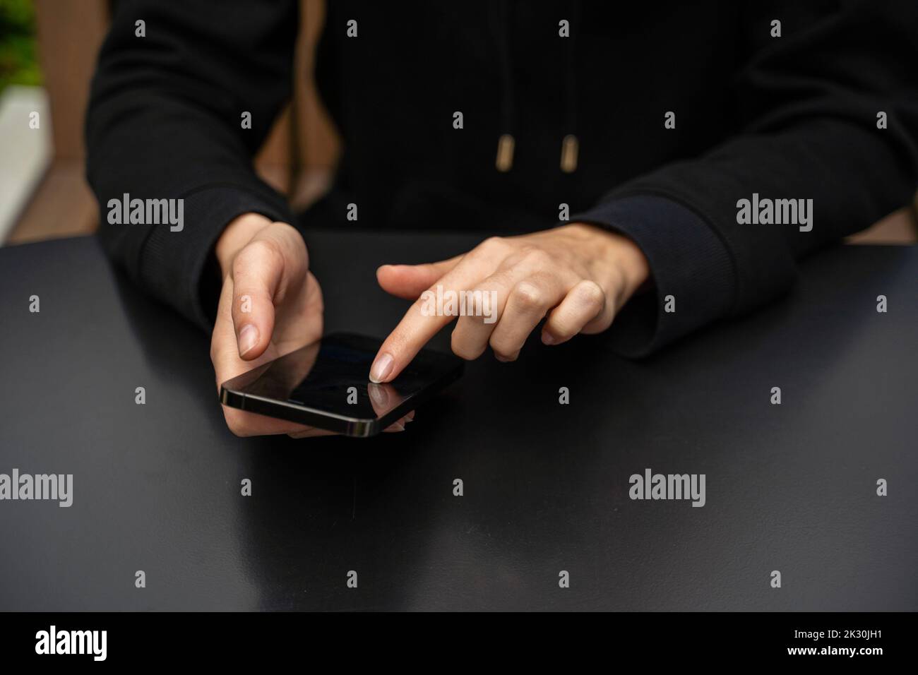 Woman hands touching on smartphone hi-res stock photography and images ...