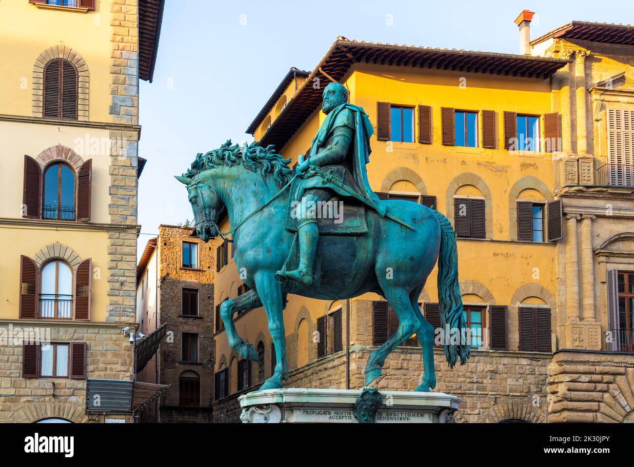Italy, Tuscany, Florence, Equestrian Monument of Cosimo I on Piazza ...