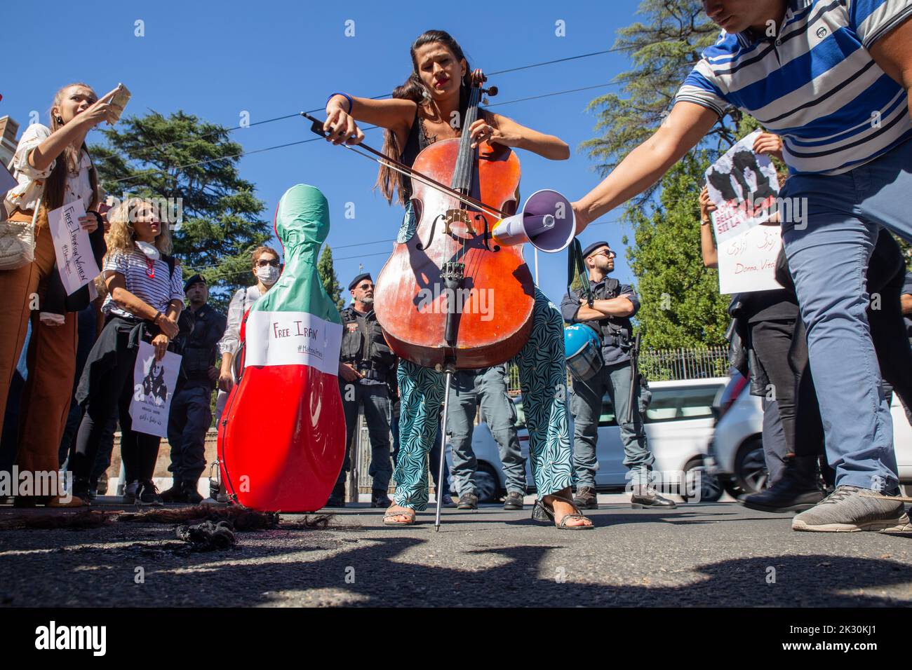 Rome, Italy. 23rd Sep, 2022. Italian cellist of Iranian origins Leila ...