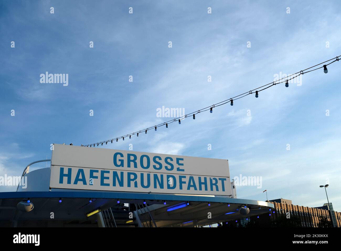 Germany, Hamburg, Boat tour advertisement sign Stock Photo - Alamy