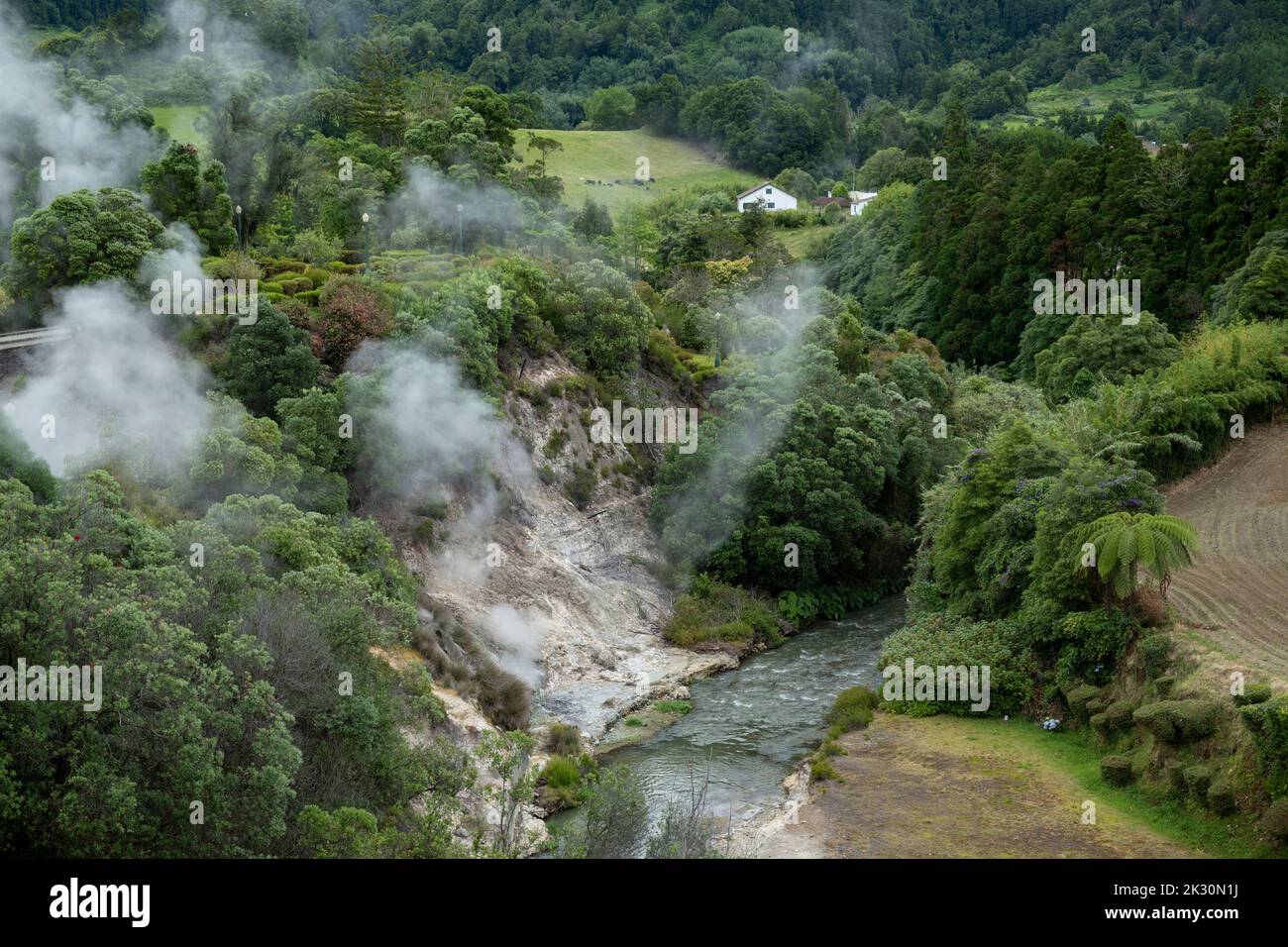 Portugal, Azores, Furnas, Fumaroles on Sao Miguel Island Stock Photo ...