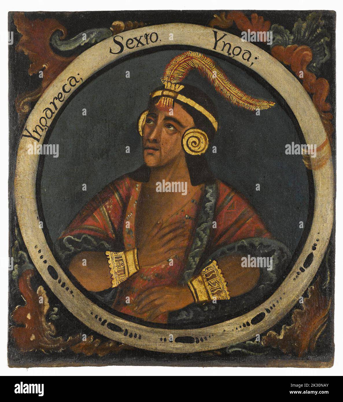 Portrait of Inca Roca, Sixth Inca, Peruvian, oil painting, mid 1800's ...