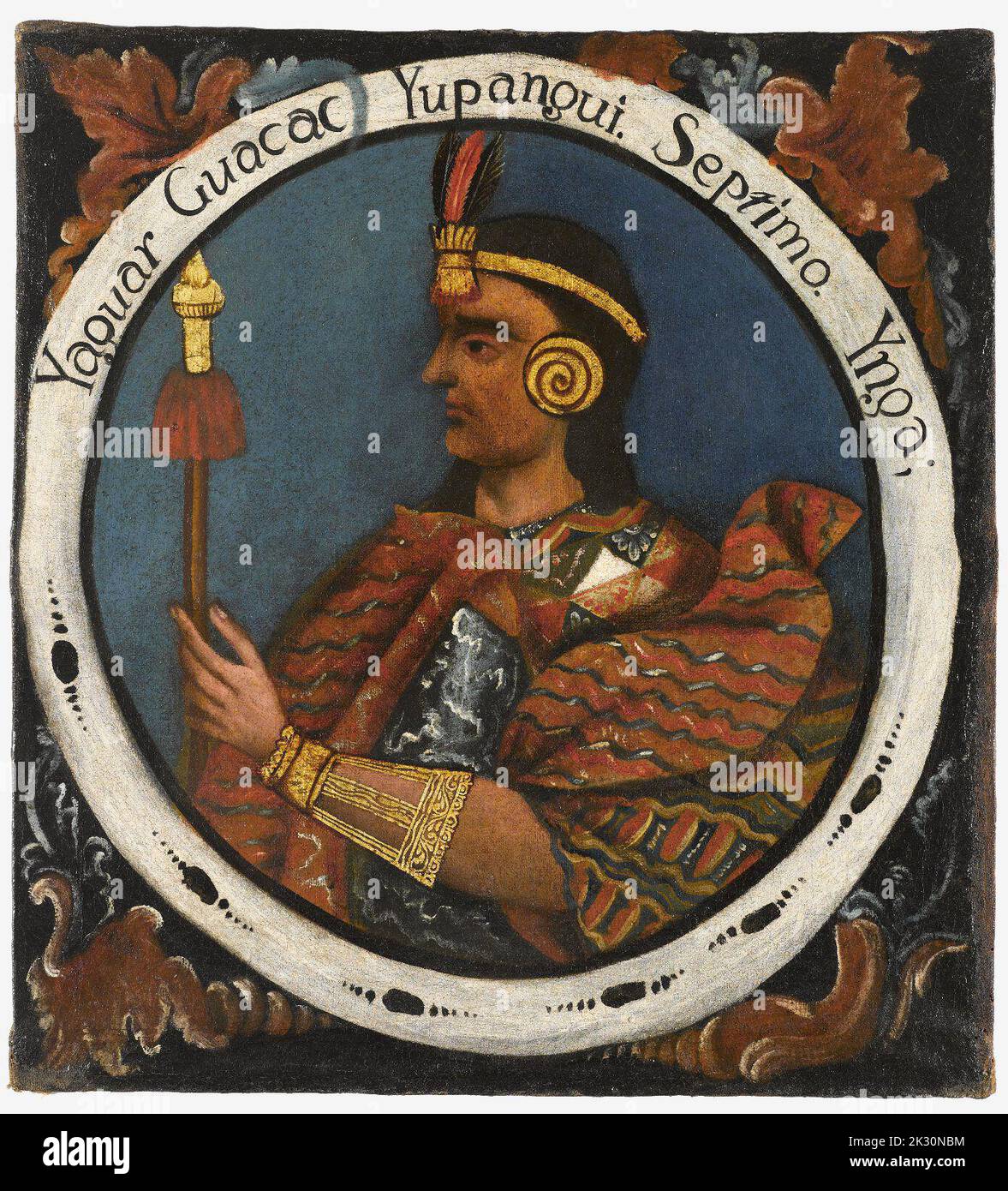 Portrait of Yahuar Huacac Yupanqui, Seventh Inca, Peruvian, oil ...