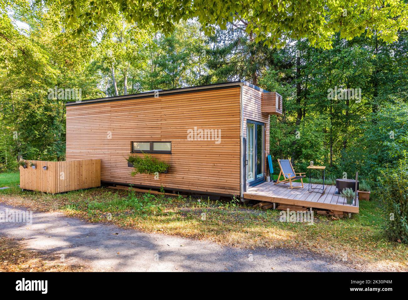 Germany, Baden-Wurttemberg, Schorndorf, Tiny wooden house with a ...