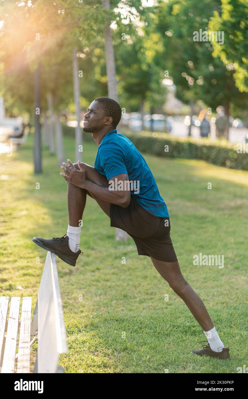 Leg on bench hi-res stock photography and images - Alamy