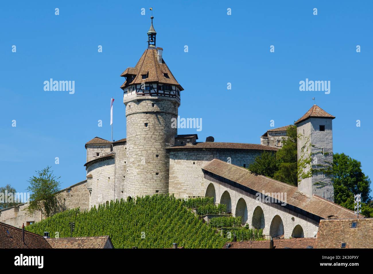 Switzerland, Canton of Schaffhausen, Schaffhausen, Exterior of Munot ...