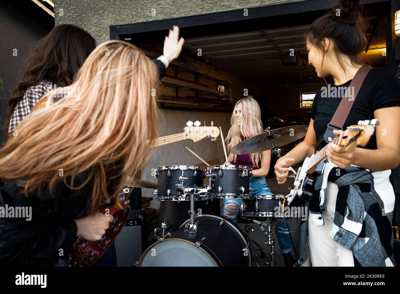 Band rehearsing guitar teen hi-res stock photography and images - Alamy