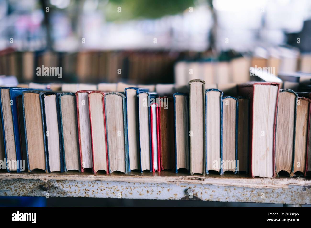 Row of books on shelf hi-res stock photography and images - Alamy