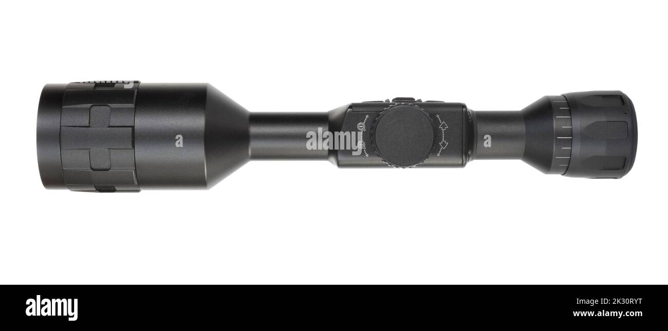 Night vision rifle scope from the side isolated on white Stock Photo ...