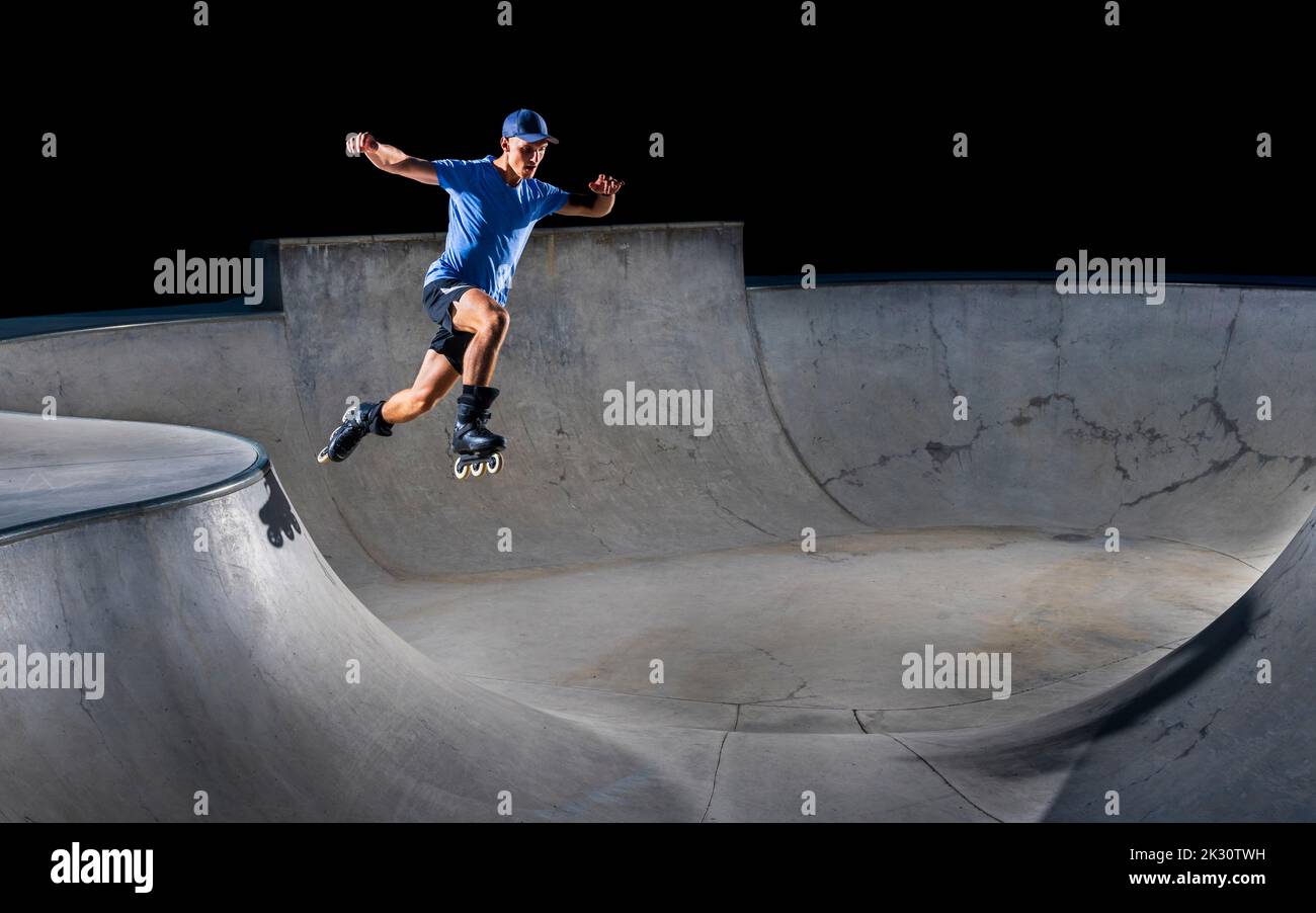 Inline skates and jump hi-res stock photography and images - Alamy