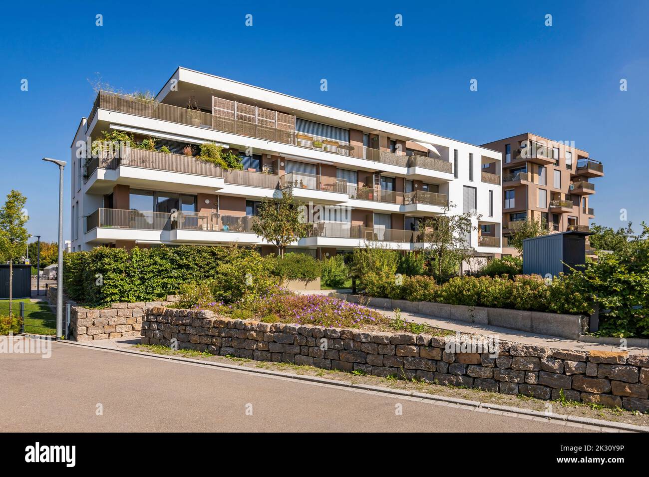 Stone wall front modern apartments hi-res stock photography and images ...