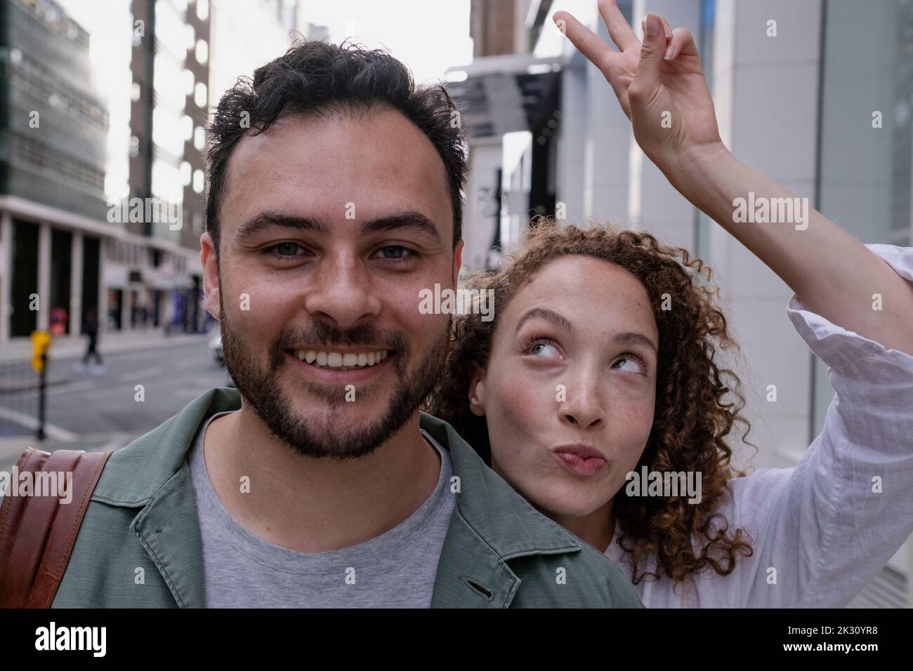 Man making peace sign hi-res stock photography and images - Alamy