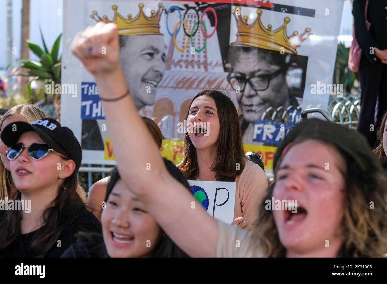 Los Angeles, California, USA. 23rd Sep, 2022. Demonstrators protest in ...