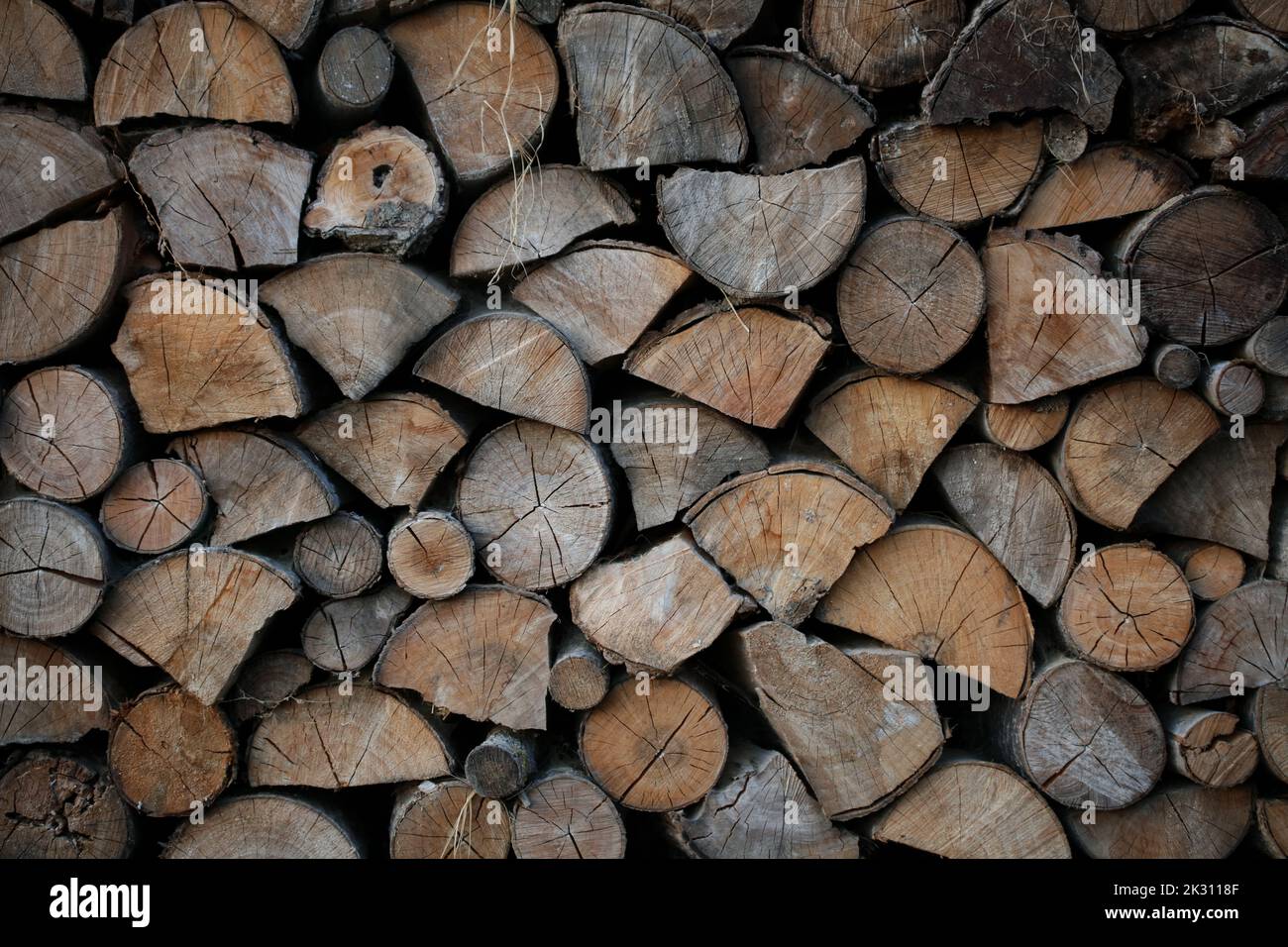Cutted wood ready for fire close up background modern high quality ...