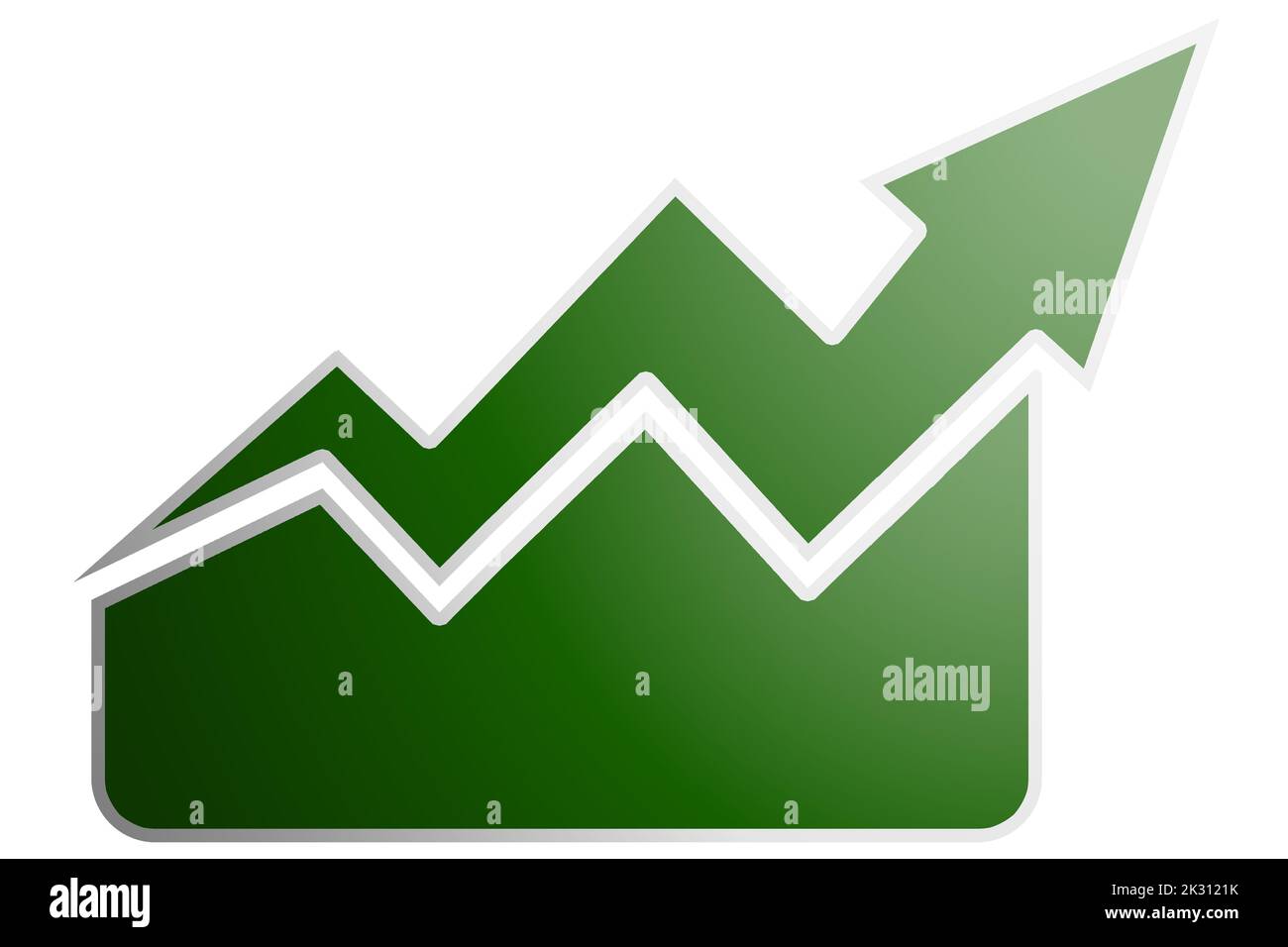 Green rising arrow isolated on white background, 3d rendering Stock ...