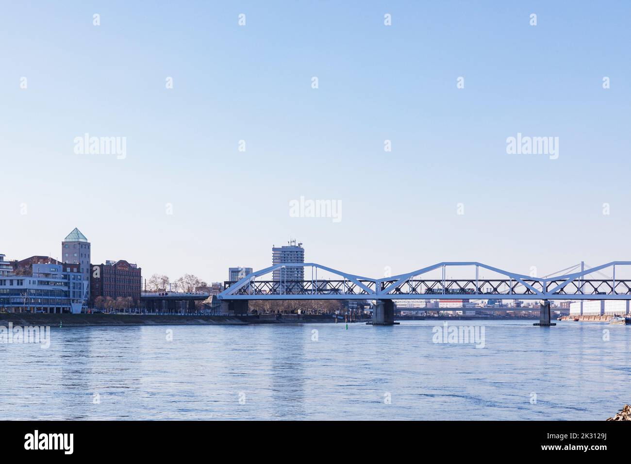 Clear sky over konrad adenauer bridge stretching over rhine river hi-res stock photography and ...