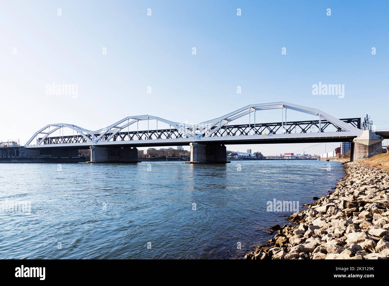 Konrad adenauer bridge stretching over rhine river hi-res stock ...