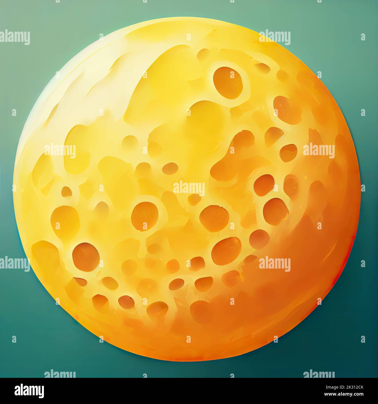 Cheese moon. Flat art Digital illustration Stock Photo - Alamy