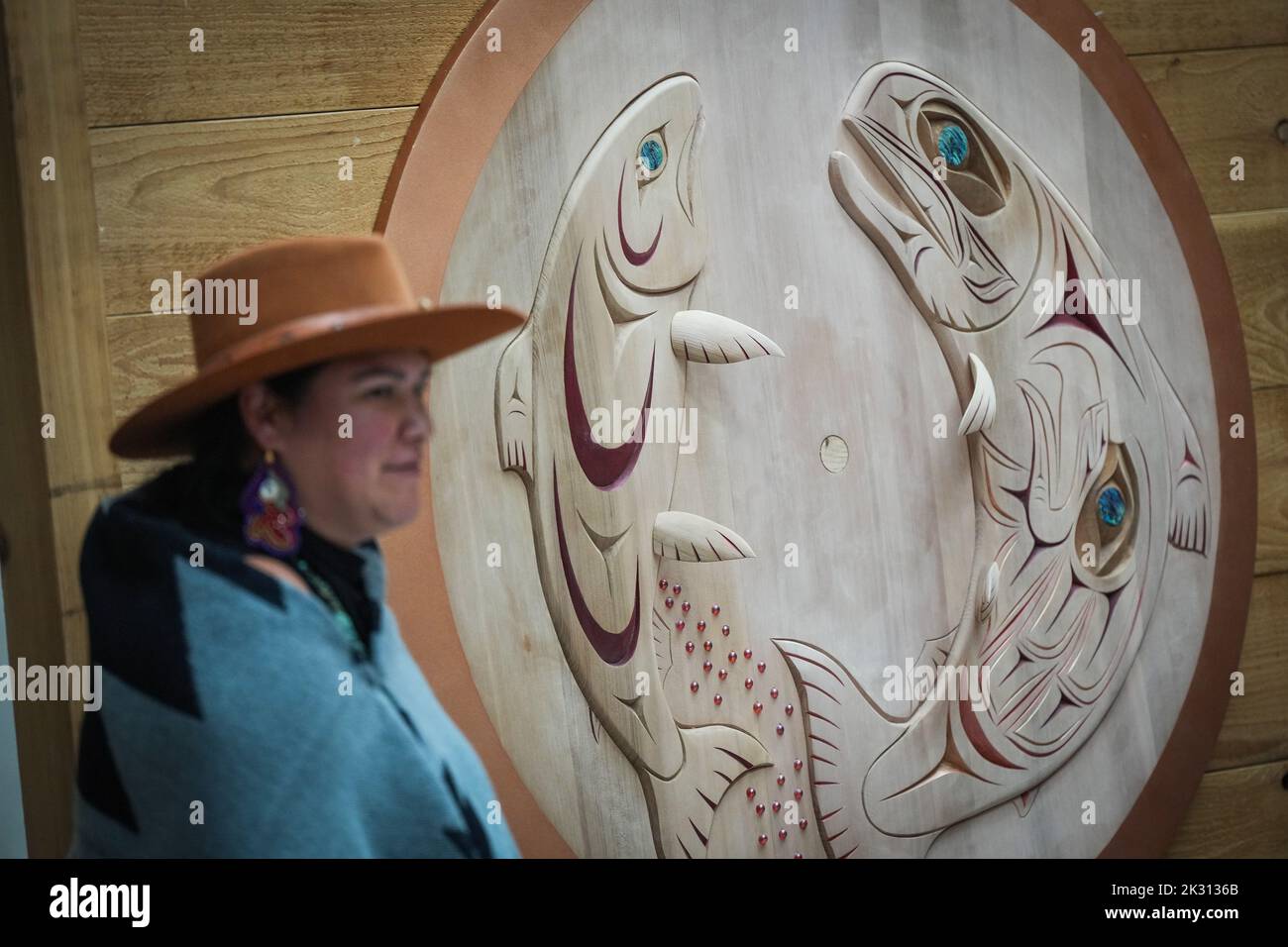 Canada. 23rd Sep, 2022. Musqueam Coast Salish artist Chrystal Sparrow ...
