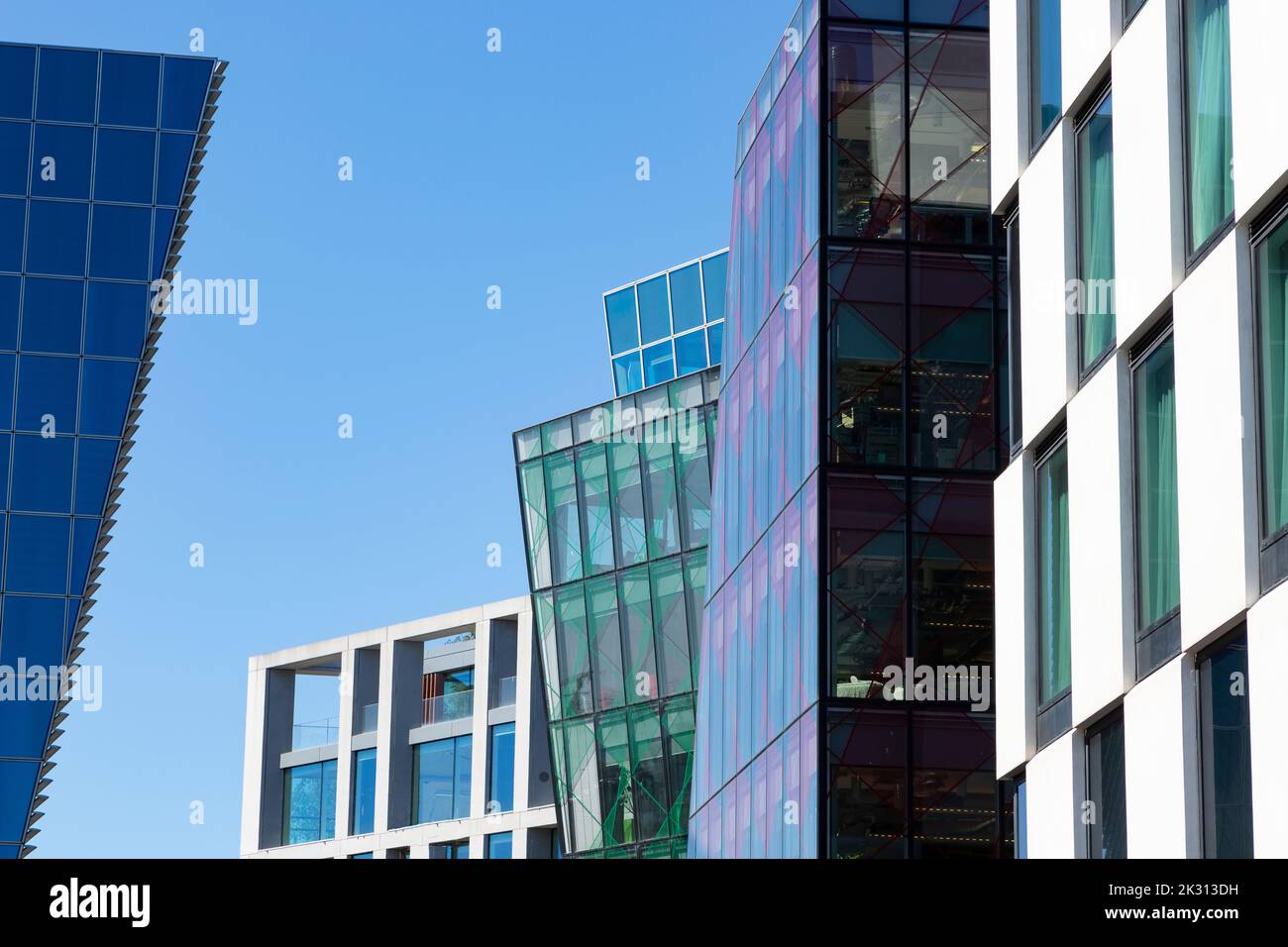 Ireland, Leinster, Dublin, Modern buildings in Dublin Docklands Stock ...