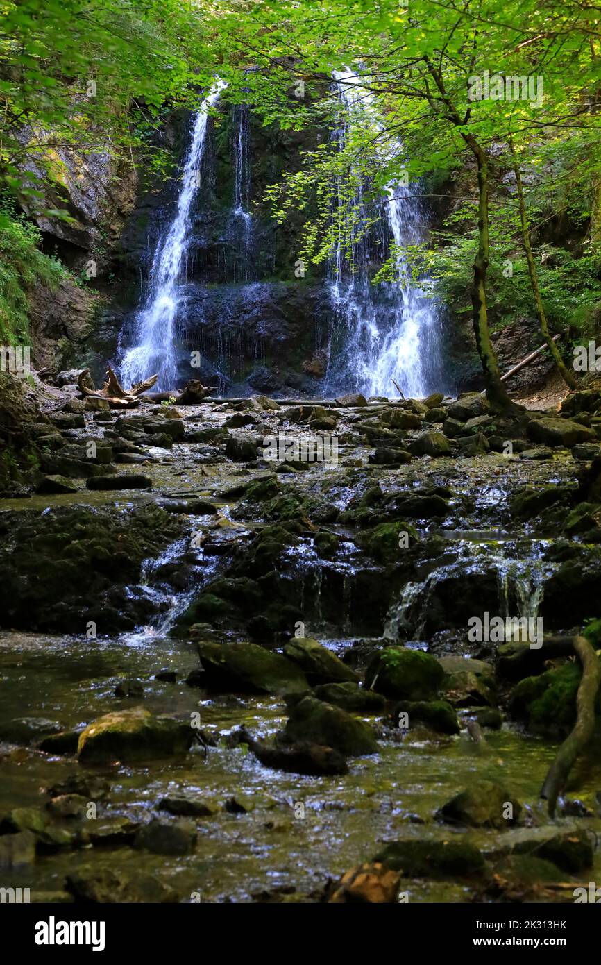 Germany, Bavaria, Josefsthaler Waterfalls in Bavarian Alps Stock Photo ...