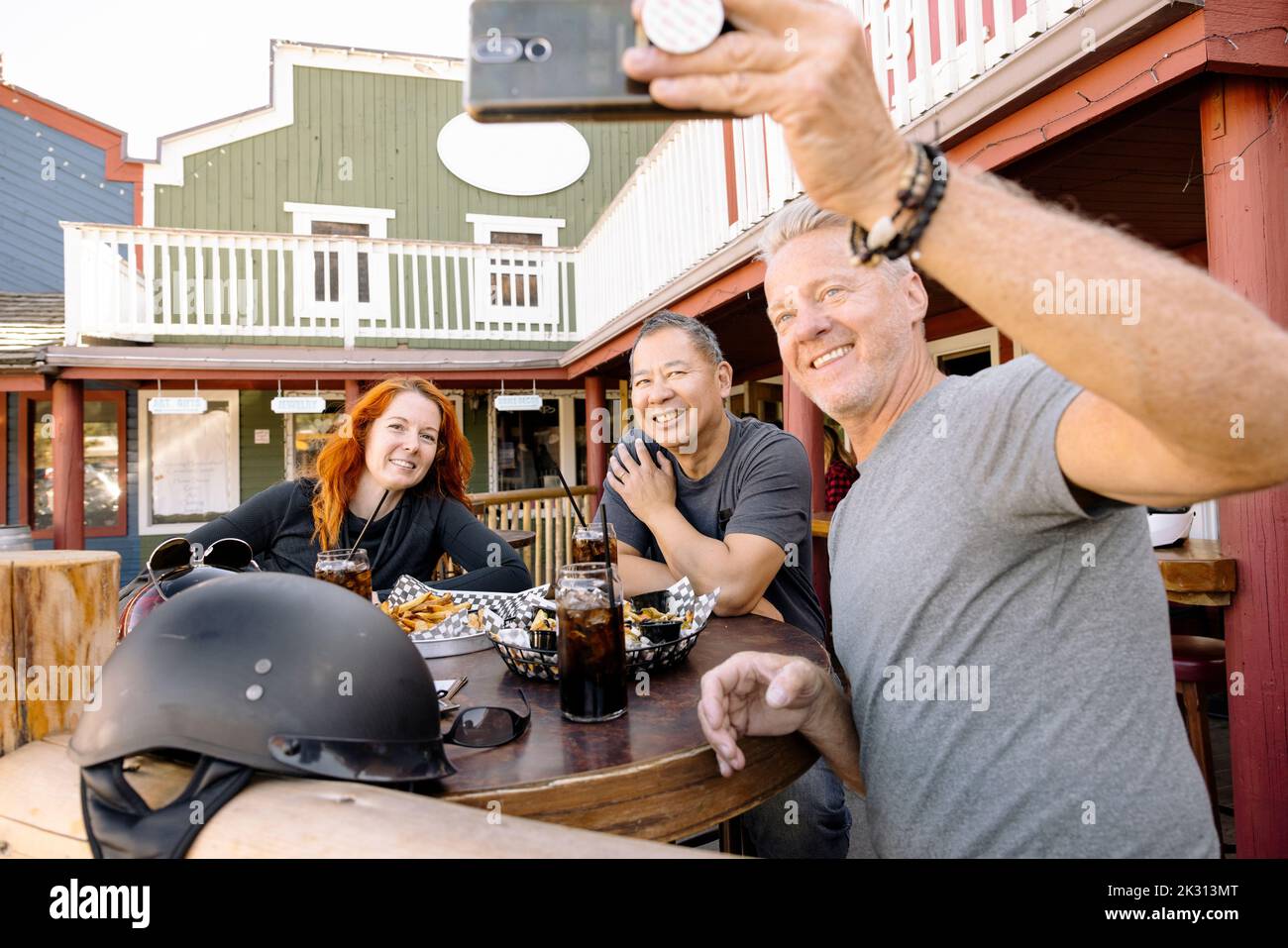 Happy motorcyclist hi-res stock photography and images - Alamy