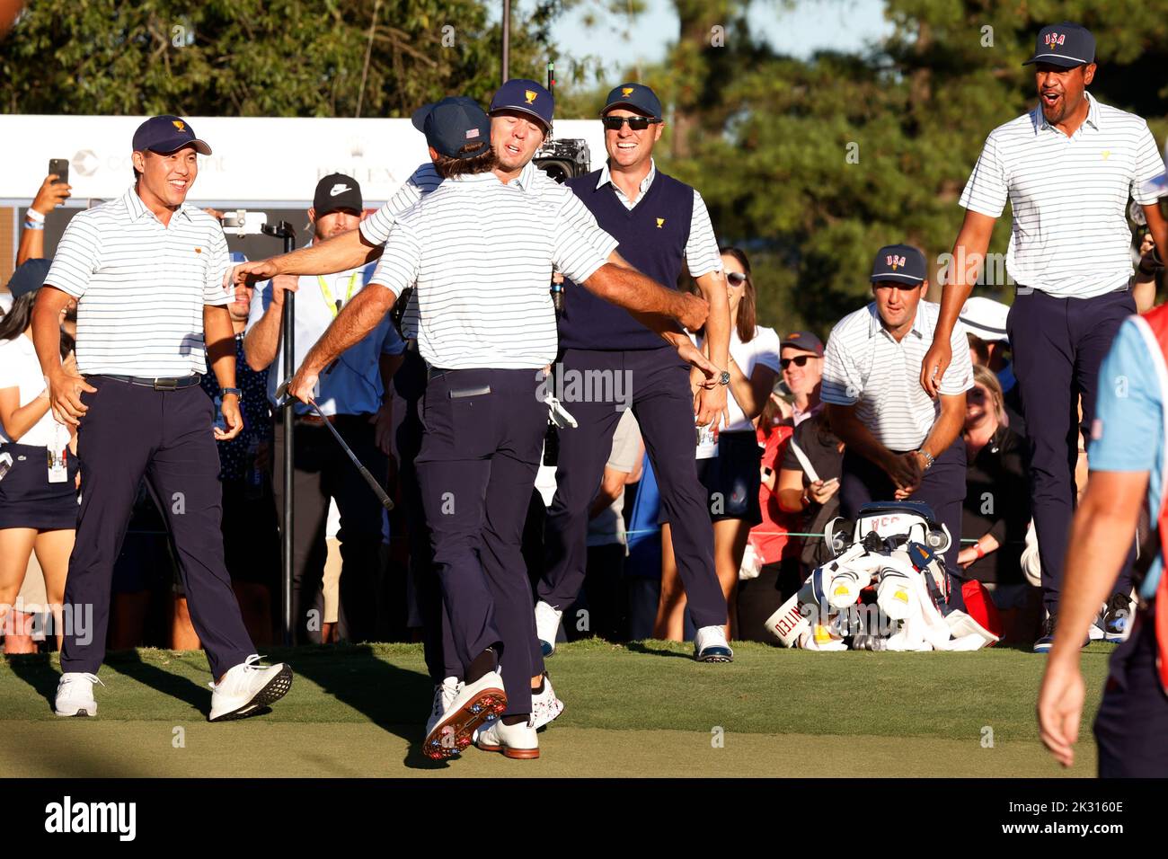 Charlotte, USA. 23rd Sep, 2022. CHARLOTTE, NC - SEPTEMBER 23: USA Presidents Cup golfer Max Homa ...