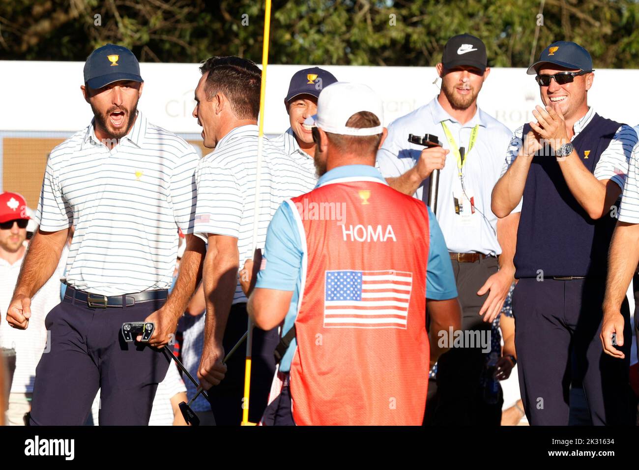 Charlotte, USA. 23rd Sep, 2022. CHARLOTTE, NC - SEPTEMBER 23: USA Presidents Cup golfer Max Homa ...