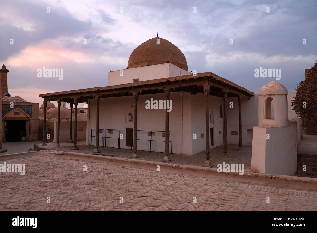 Ancient Ak-mosque in the early morning. Khiva, Uzbekistan Stock Photo ...