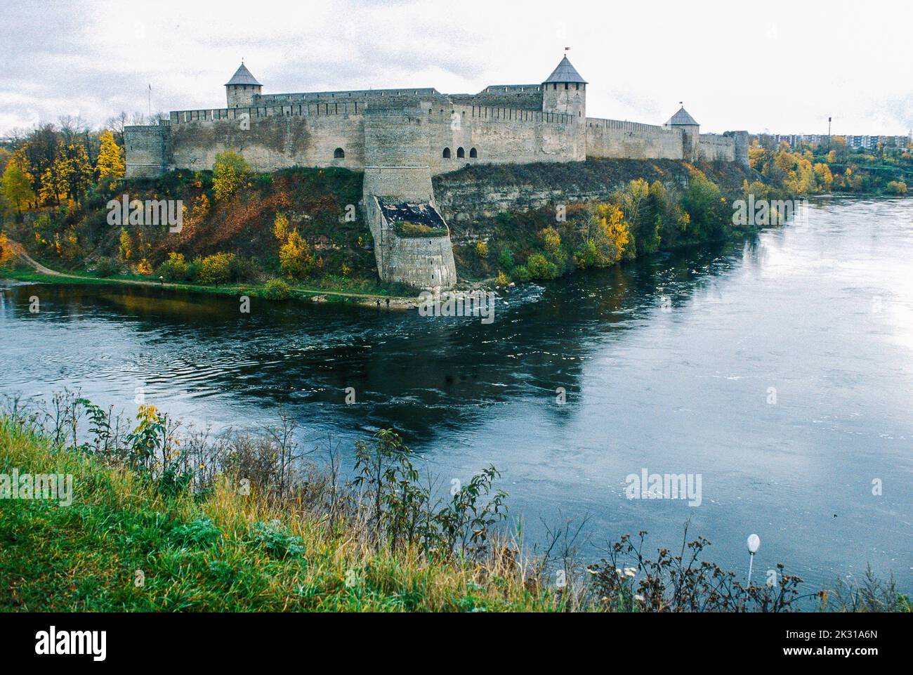 Frontier fortress at Ivangorod, Russia, watches over the border with ...