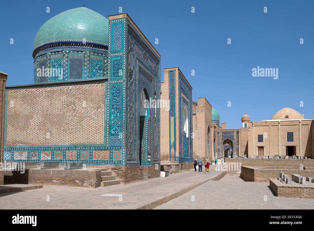 Sunny day on the territory of the medieval complex of Shakh-i-Zinda ...