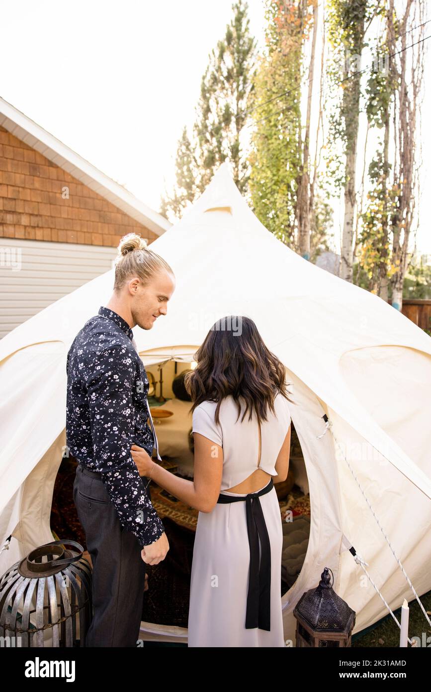 Entering yurt hi-res stock photography and images - Alamy