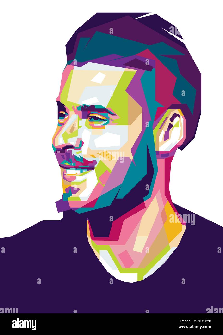 A vertical colorful illustrated portrait of David de Gea Stock Photo ...