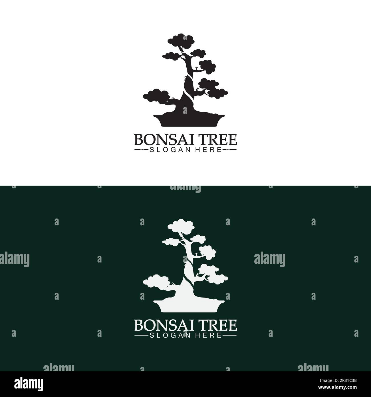 Bonsai logo design silhouette icon vector Stock Vector Image & Art - Alamy