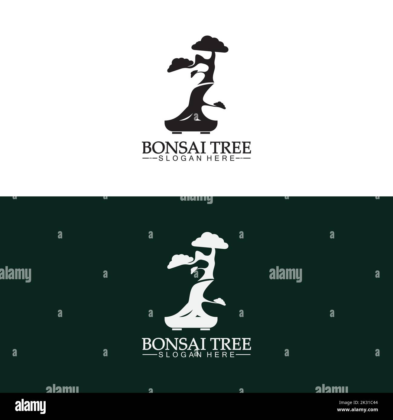 Bonsai logo design silhouette icon vector Stock Vector Image & Art - Alamy