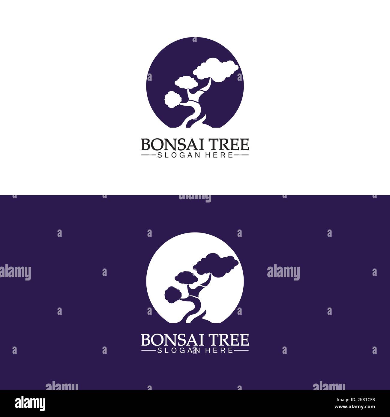 Bonsai logo design silhouette icon vector Stock Vector Image & Art - Alamy