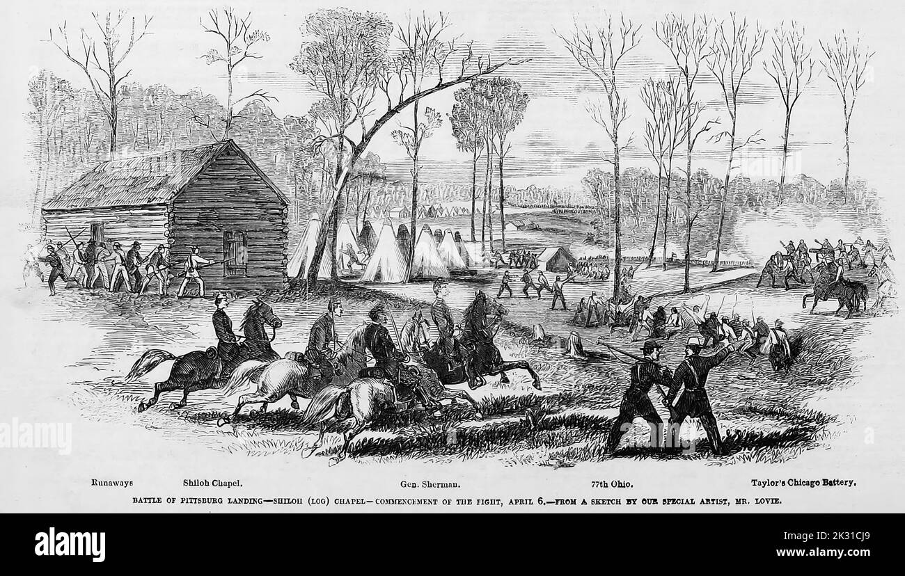 Battle of Pittsburg Landing - Shiloh (Log) Chapel - Commencement of the ...