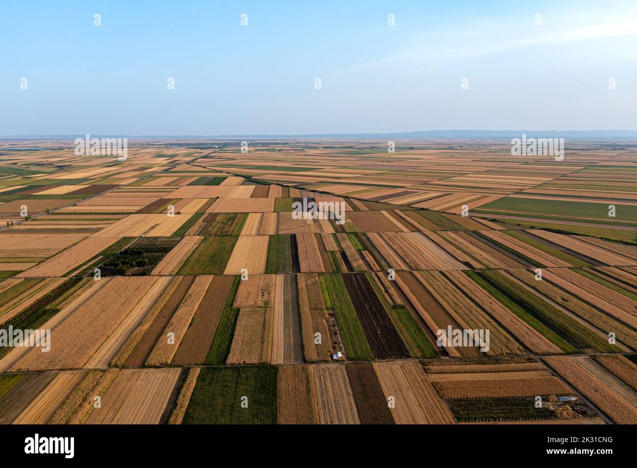 Beautiful areial view of nature and fields in Vojvodina, Serbia Stock Photo - Alamy