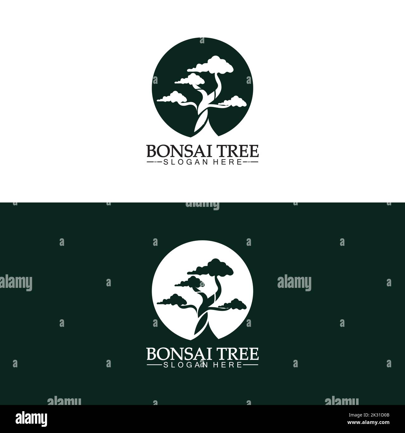 Bonsai logo design silhouette icon vector Stock Vector Image & Art - Alamy
