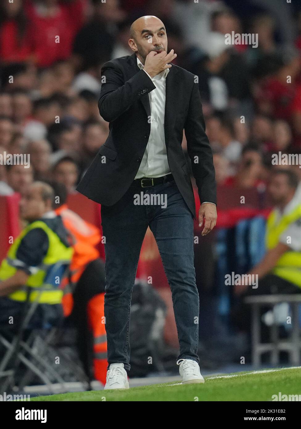 Barcelona, Spain. 23rd Sep, 2022. Morocco head coach Walid Regragui ...